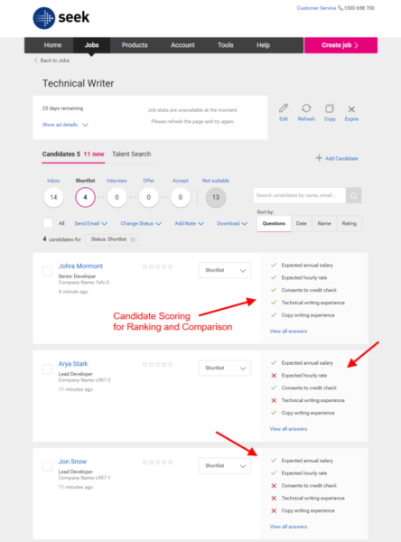 SEEK Role Requirements » desalasworks | Steven de Salas | Full Stack ...